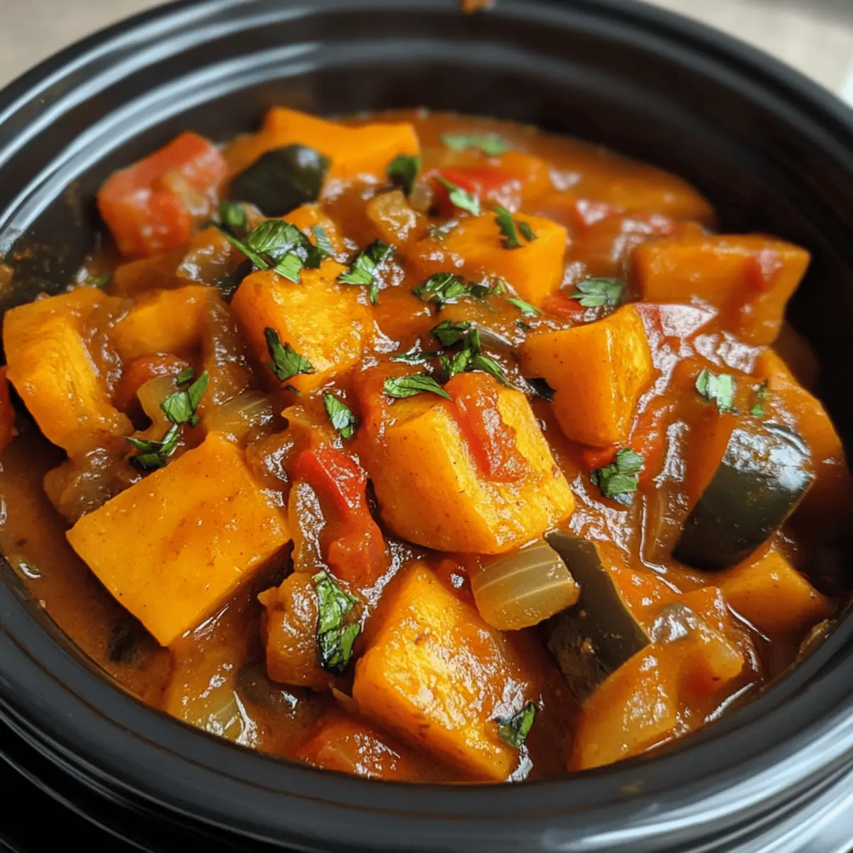 Easy Creamy Delicious Crockpot Sweet Potato & Bell Pepper Stew