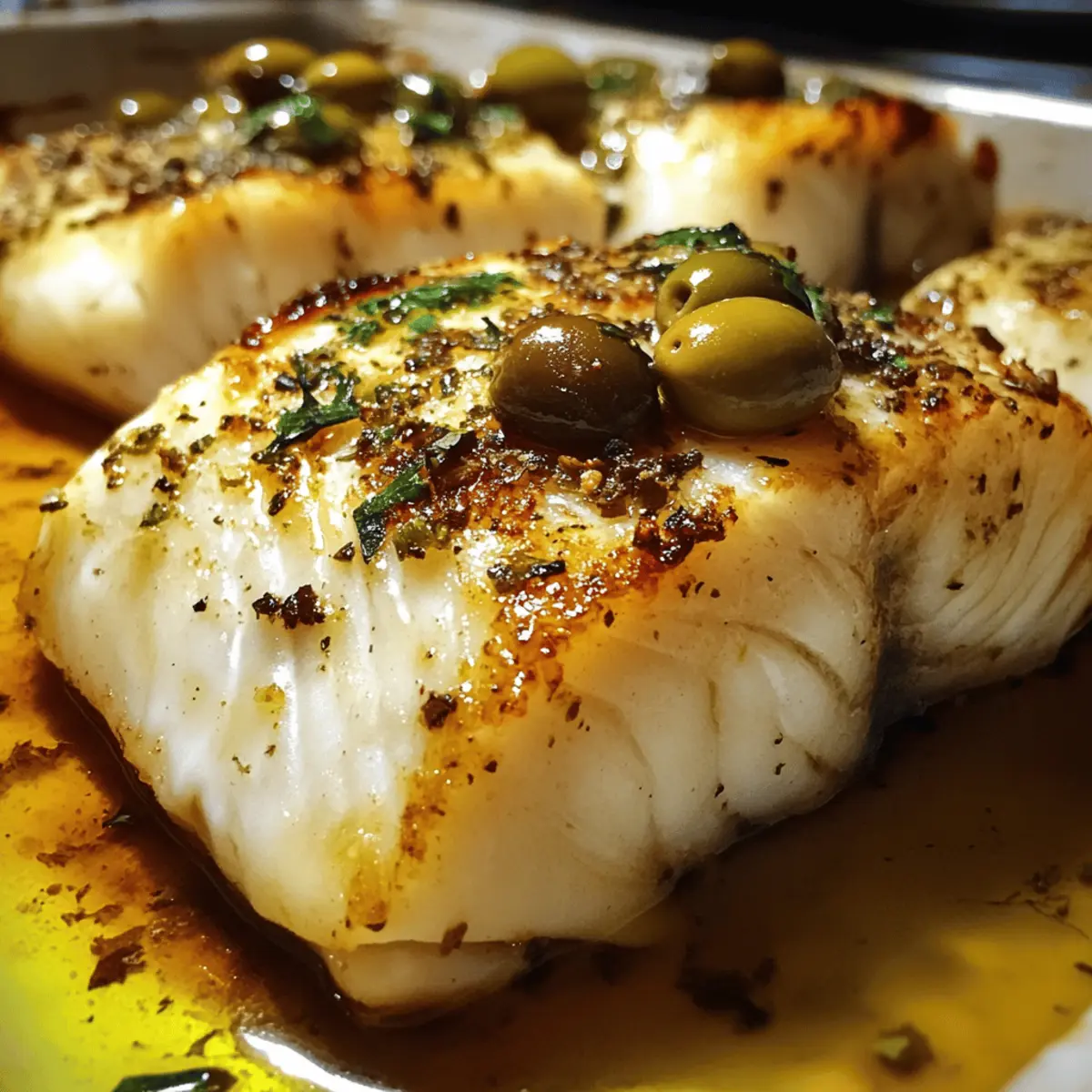 Easy Delicious Juicy Mediterranean Baked Cod with Olives