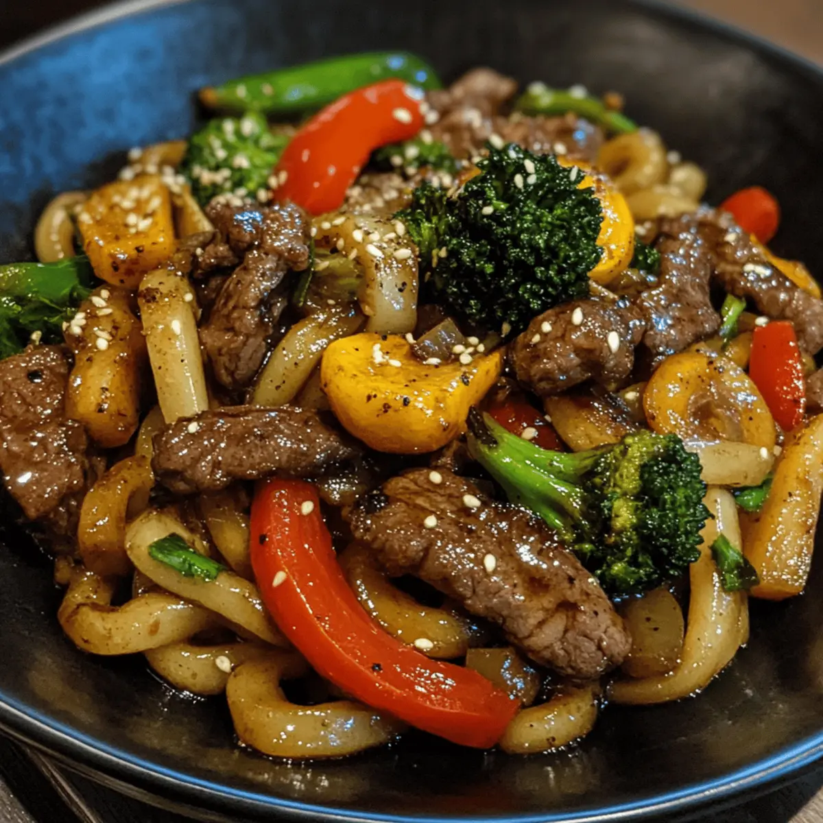 Easy Beef and Vegetable Stir-Fry Udon with Bold, Savory Flavors