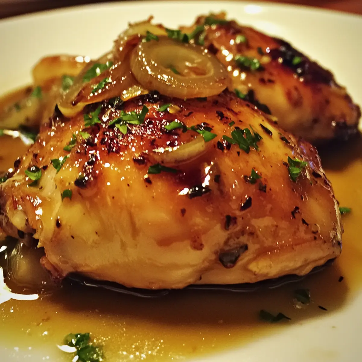 Irresistible Delicious Juicy Pan-Roasted Chicken with Onion Jus